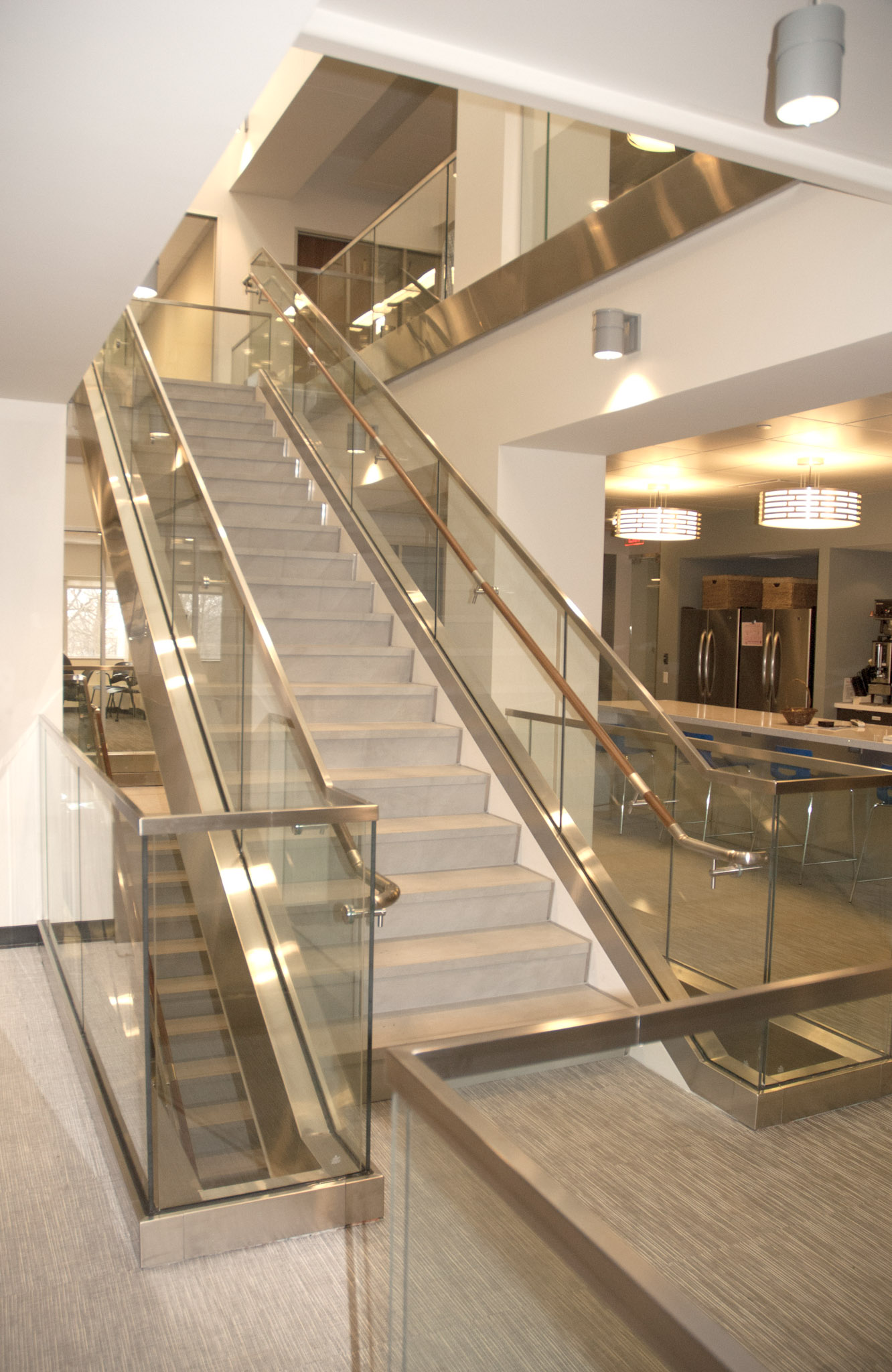 Commercial stairs and rails